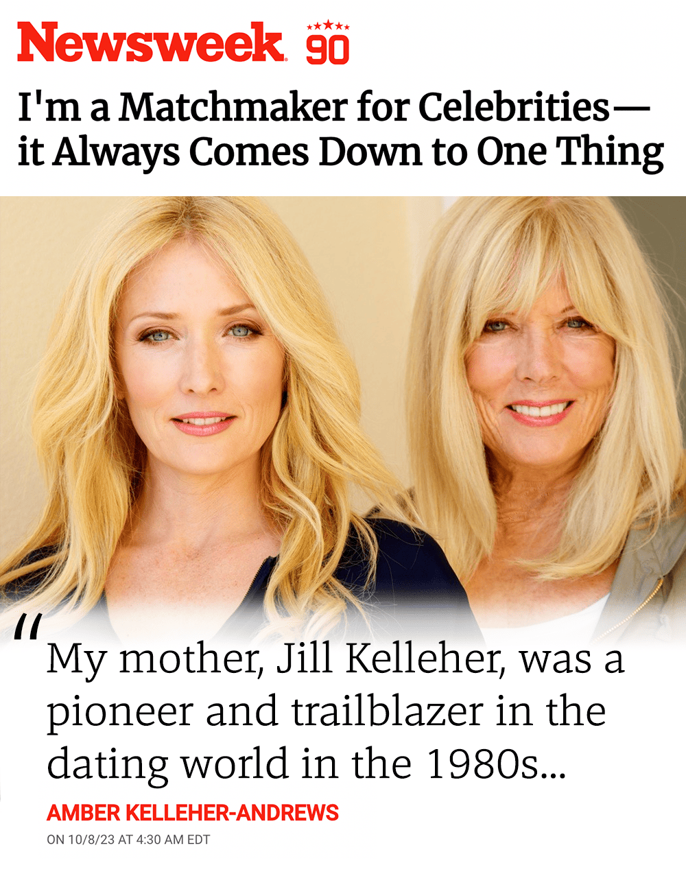 Kelleher Featured in Newsweek - Professional Matchmaking